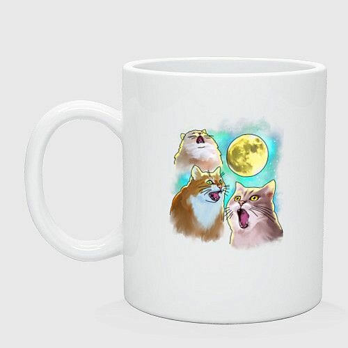 Котики воют на Луну Керамическая кружка
