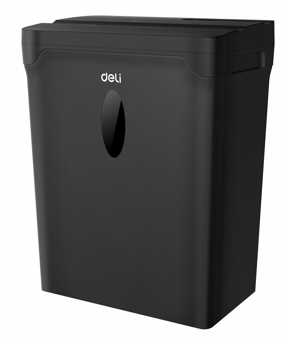 Шредер Deli Шредер черный с автоподачей, секретность P-4 фрагменты 5 листов 10 л, пластиковые карты (ET015)