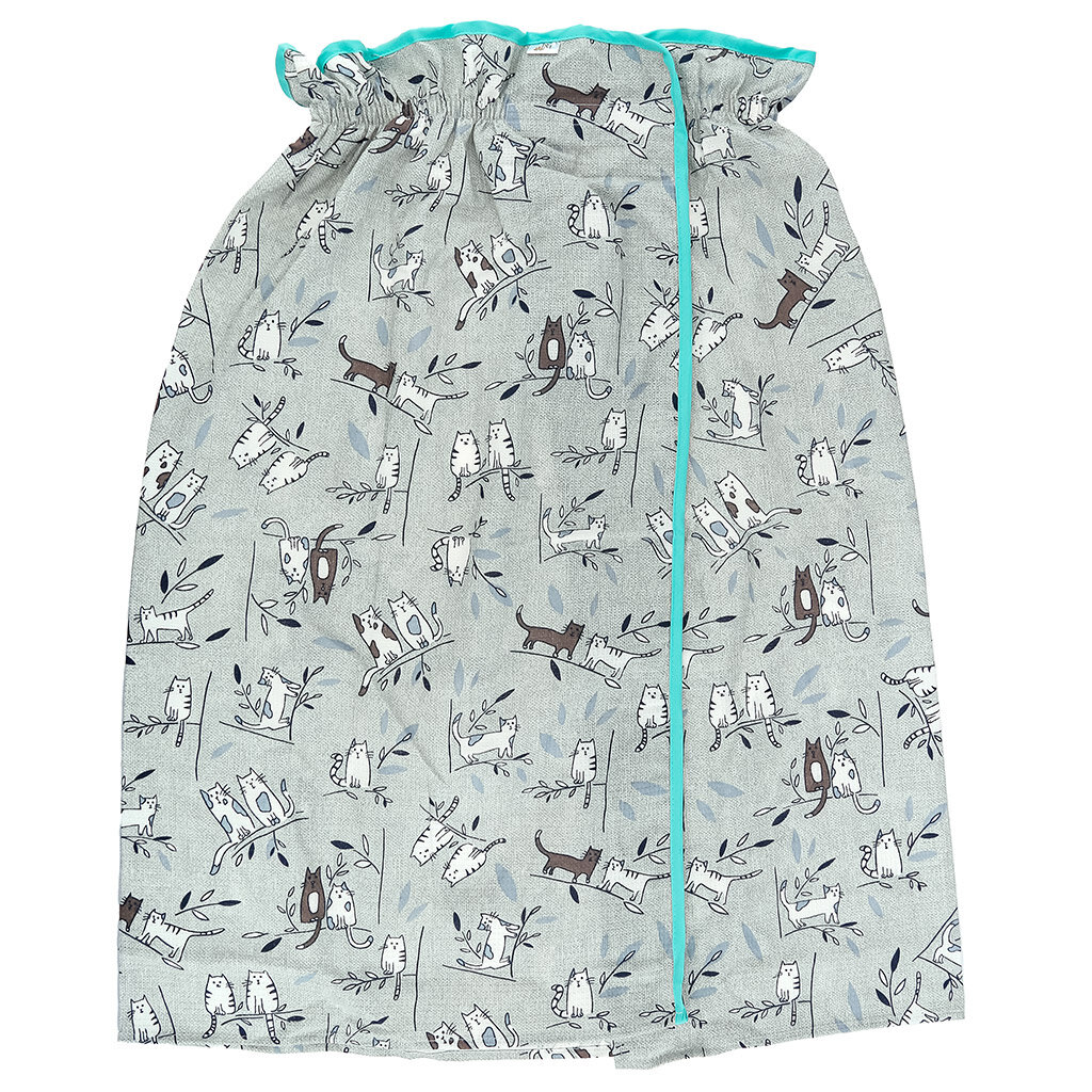 Парео для бани и сауны Домашняя Мода "Мы котики" 148х85 см, вафельное полотно, хлопок 100%, плотность 245 г/м2 (Парео-2)