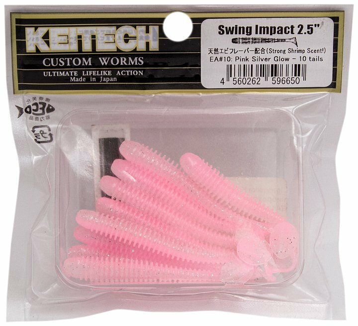 Keitech Swing Impact 2.5 EA10-PL09 виброхвост приманка для ловли окуня и щуки в воде