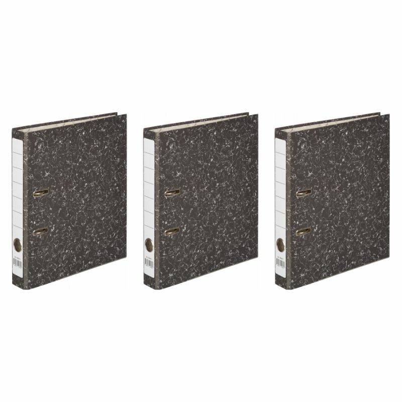 Attache Папка-регистратор 50мм, мрамор черный, 3 уп