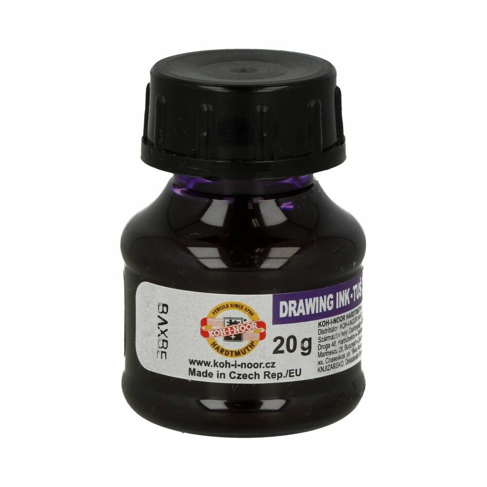 Тушь акриловая плакатная Koh-I-Noor, 20 мл, фиолетовая, водостойкая