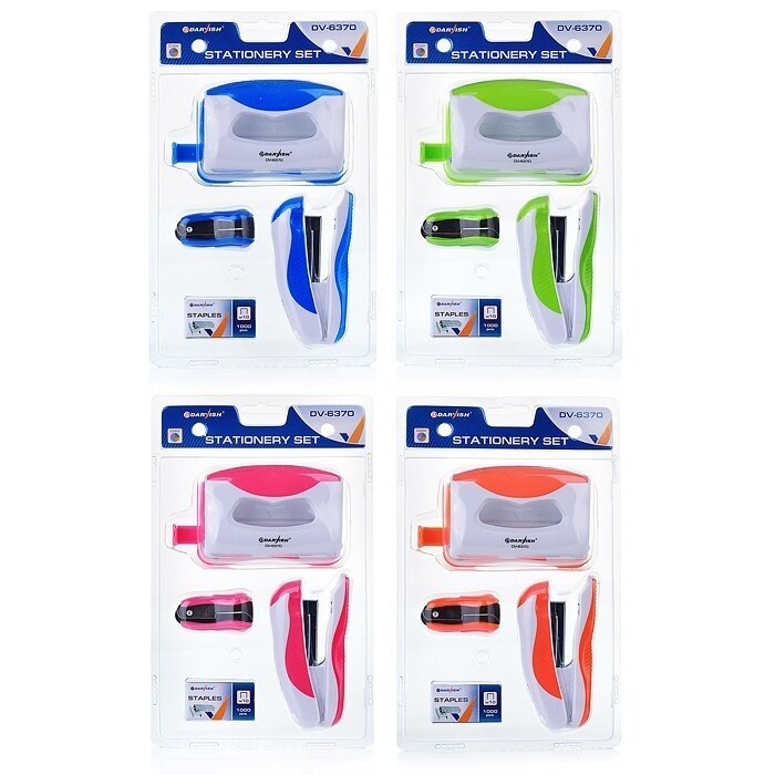 Набор канцелярский Darvish дырокол, степлер №10, скобы №10, антистеплер (DV-6370)