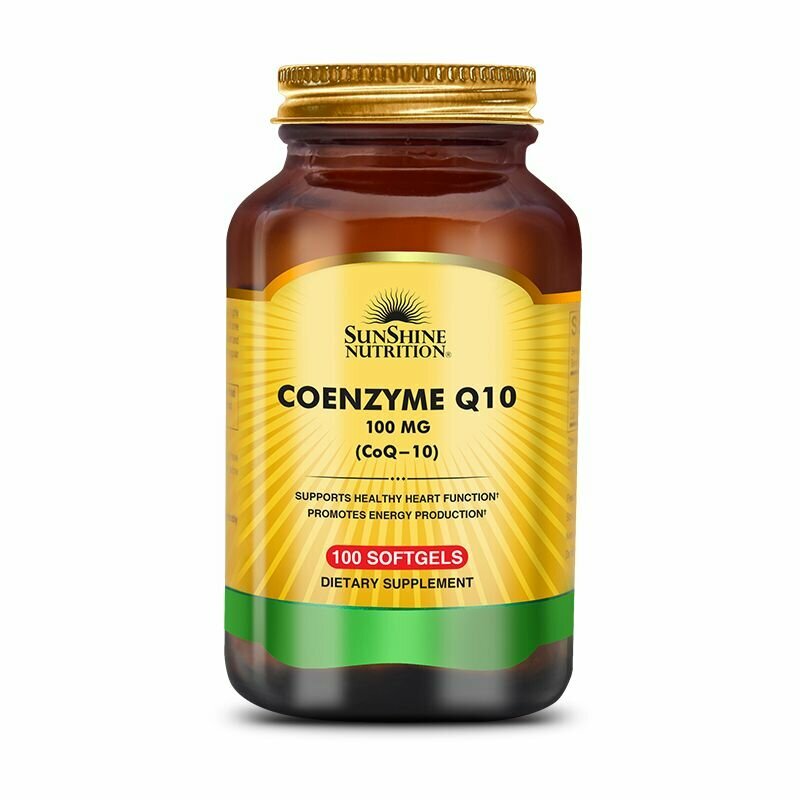 Коэнзим q10, Sunshine Nutrition, БАД, для сердца, 100 мг, 100 капсул
