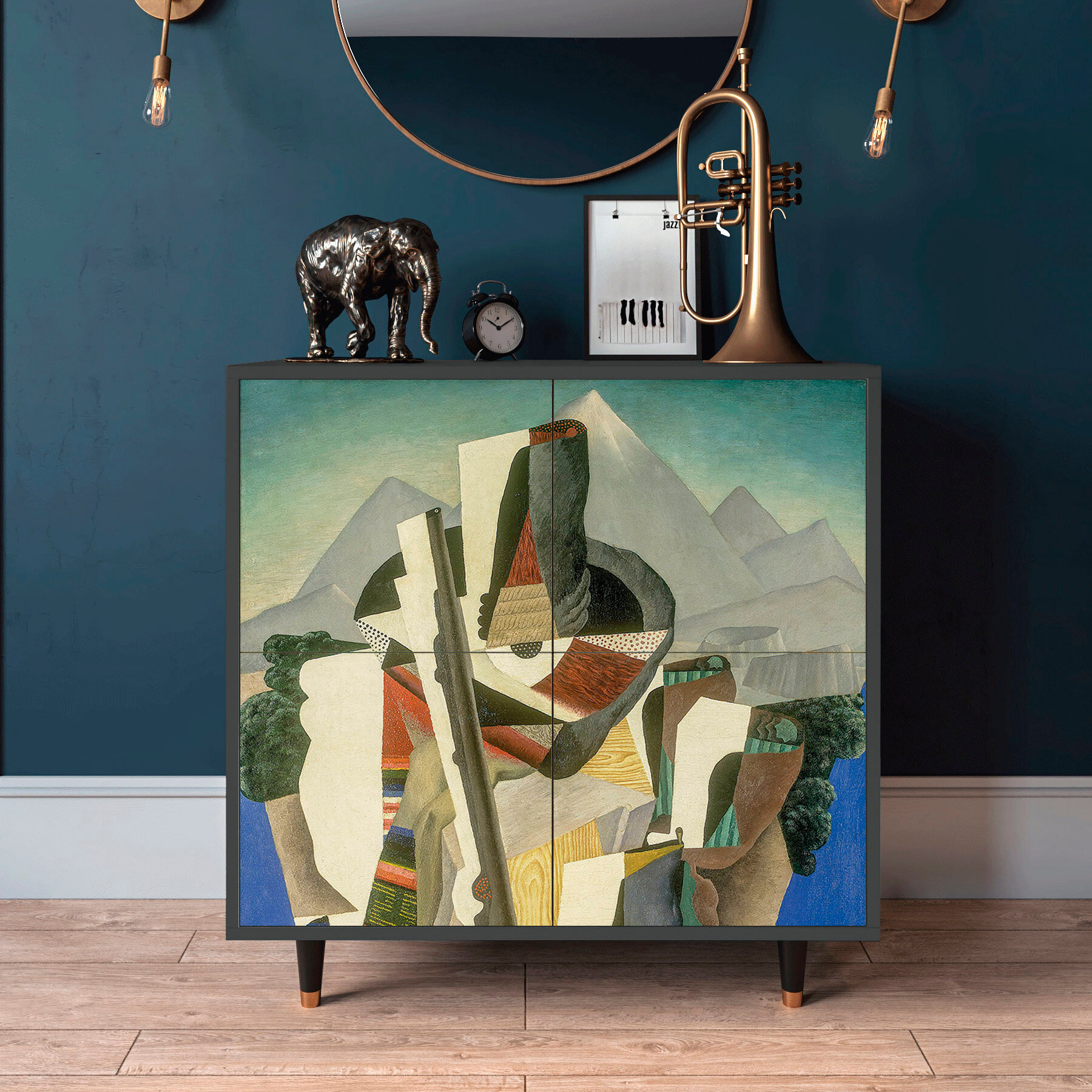 Комод - STORYZ - BS3 The Cubist Paintings by Diego Rivera, Размер - 94 x 96 x 48 см, Цвет корпуса - Антрацит