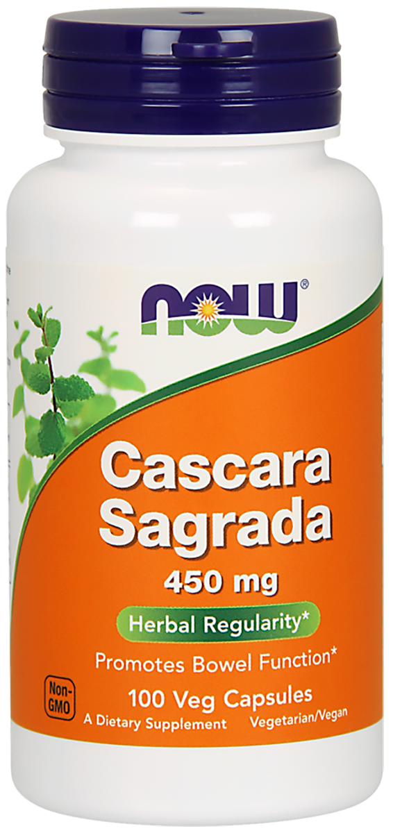 БАД NOW "Cascara Sagrada" 450 мг, капсулы для очищения организма, для нормализации функций ЖКТ, 100 шт