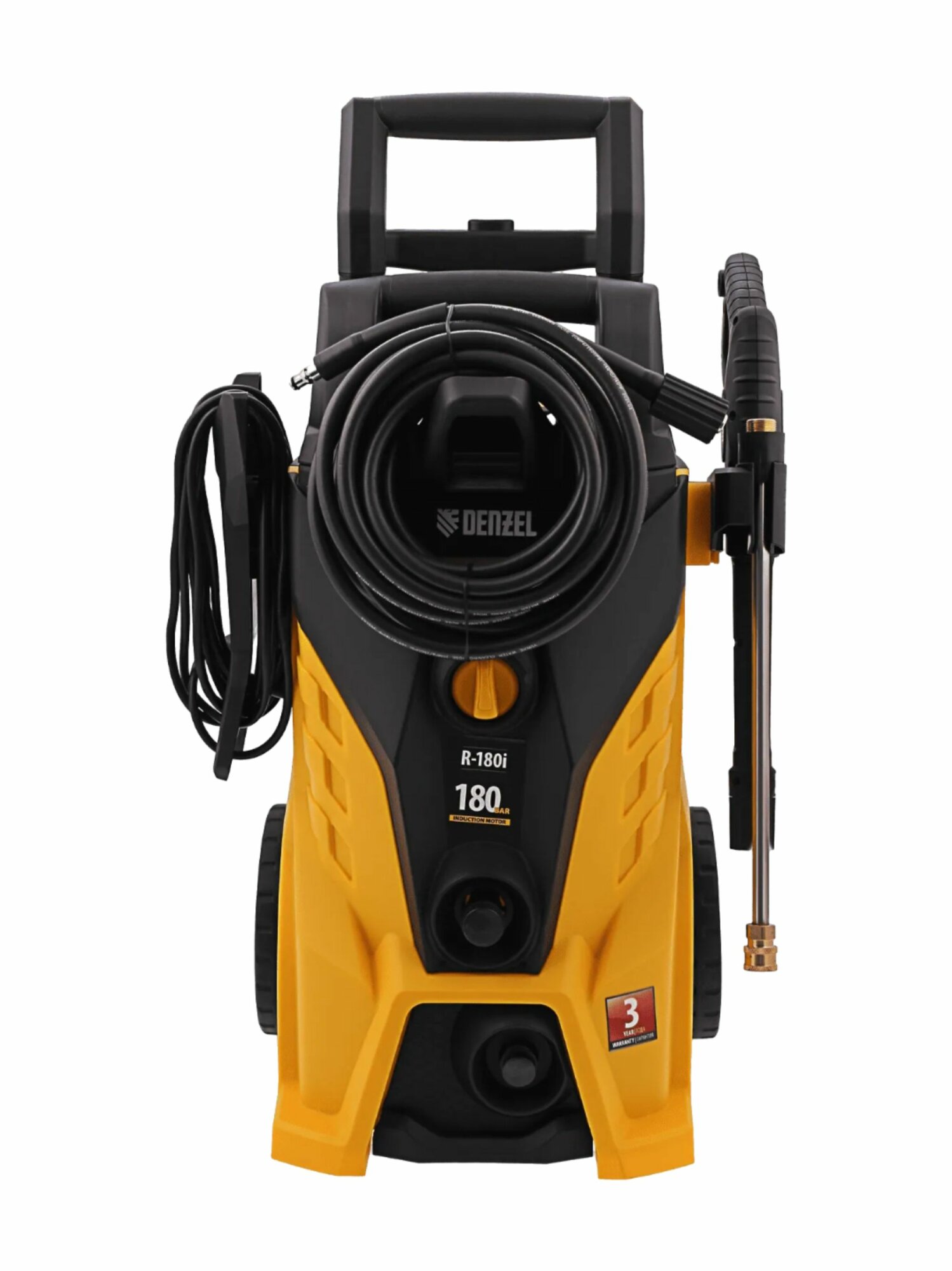 Мойка высокого давления Denzel R-180i, 2400 Вт, 180 бар, 7.5 л/мин, оранжевая/черная