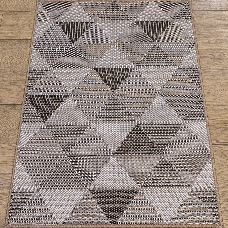 Ковер, Прямой, Бежевый, Коричневый, Серый, Современный, Геометрический, на пол, в гостиную, спальню, в ассортименте (80 см. на 120 см.)