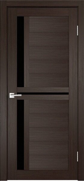 Межкомнатная Дверь Verda Z-1 Грей со Стеклом Лакобель Чёрный 2000х600мм (Полотно+Коробка+5 Наличников) / Верда.