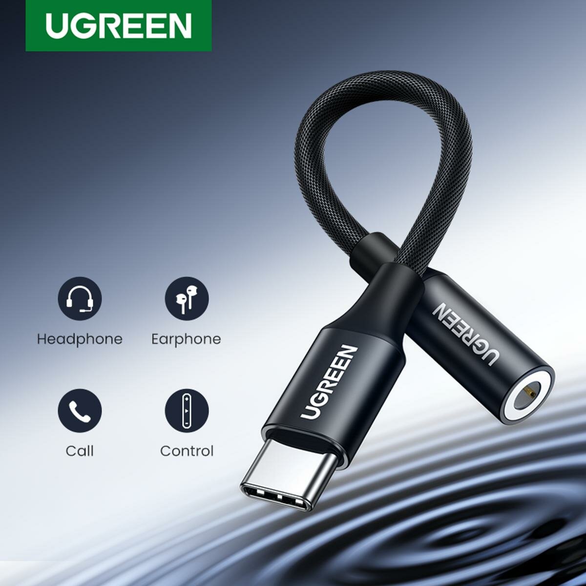 Ugreen Type C на 3,5 мм разъем для наушников 3.5 AUX USB C кабель аудио USB C адаптер для Huawei Mate 30/30Pro, Mate 20/
