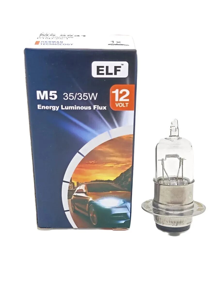 Галогенная лампа для мотоцикла M5 12V 35/35W P15d-25-1