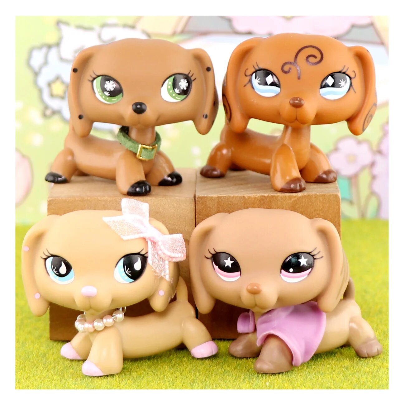 4 штуки виниловые фигурки собак такс для детей