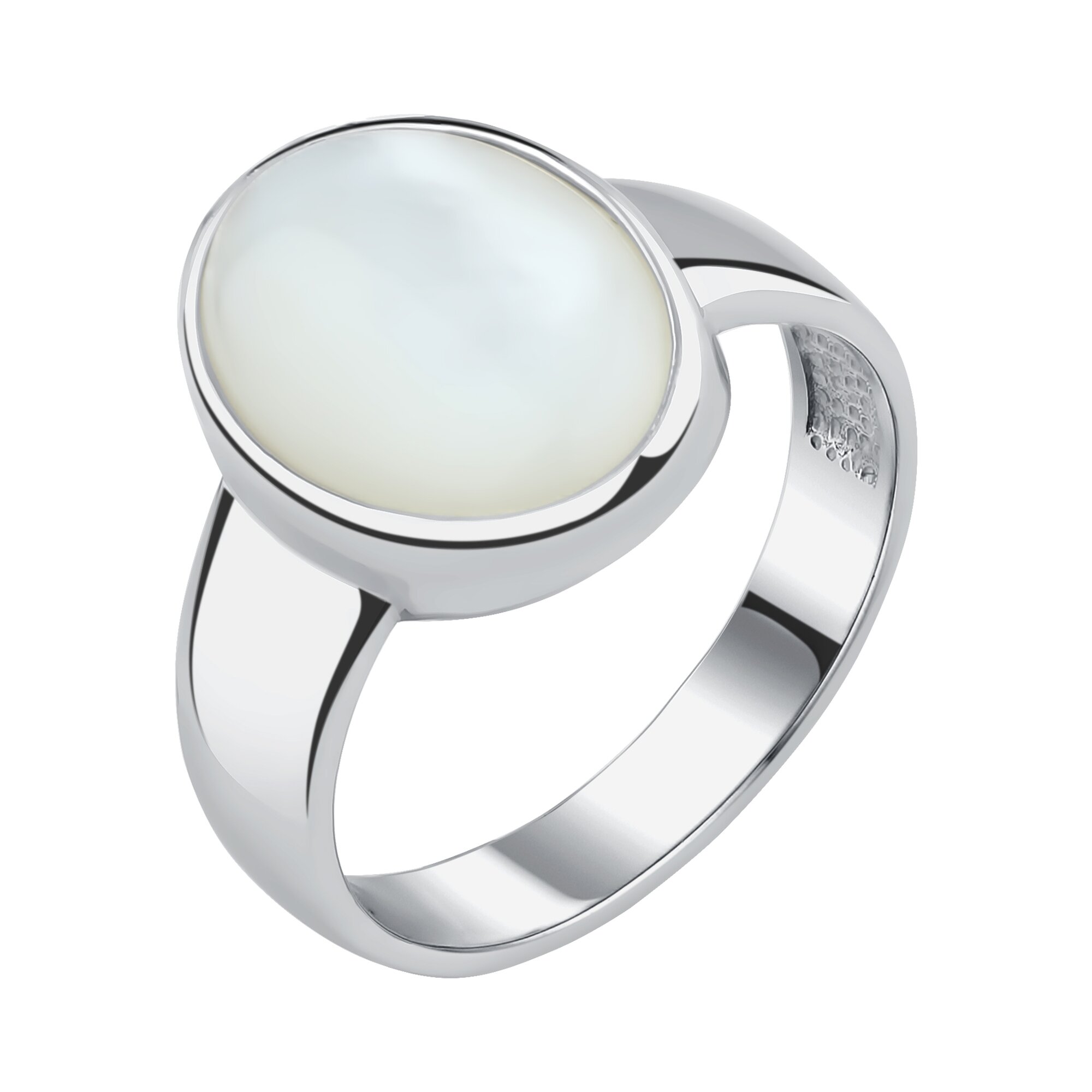 Кольцо, серебро, 925 проба, родирование, перламутр