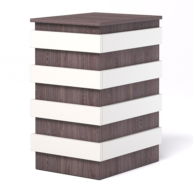 Тумба №2Б для витрин "сладость" шириной 400мм, Ясень Анкор и Белый U31105-1