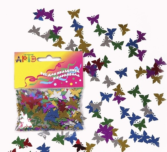 Конфетти "Бабочки", 20 гр. (Цв: Разноцветный )