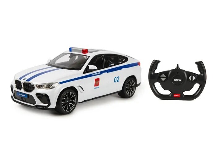 Машинка на радиоуправлении Rastar 99200P BMW X6M Полицейская 1:14 (35см). Двери НЕ открываются