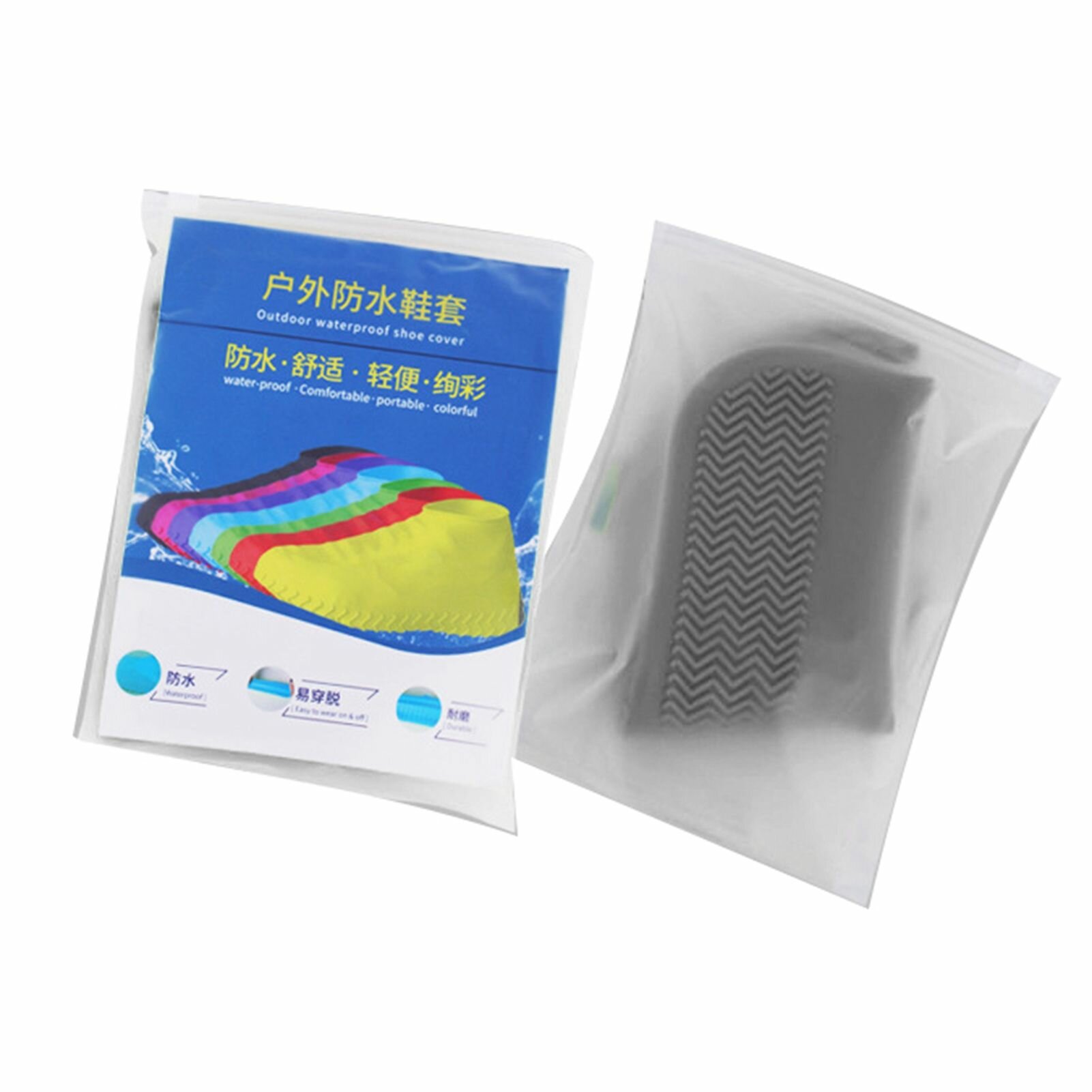 Водонепроницаемые силиконовые бахилы, многоразовые, непромокаемые, для мужчин и женщин, серые, средние, 24,5 см, размеры 35-39