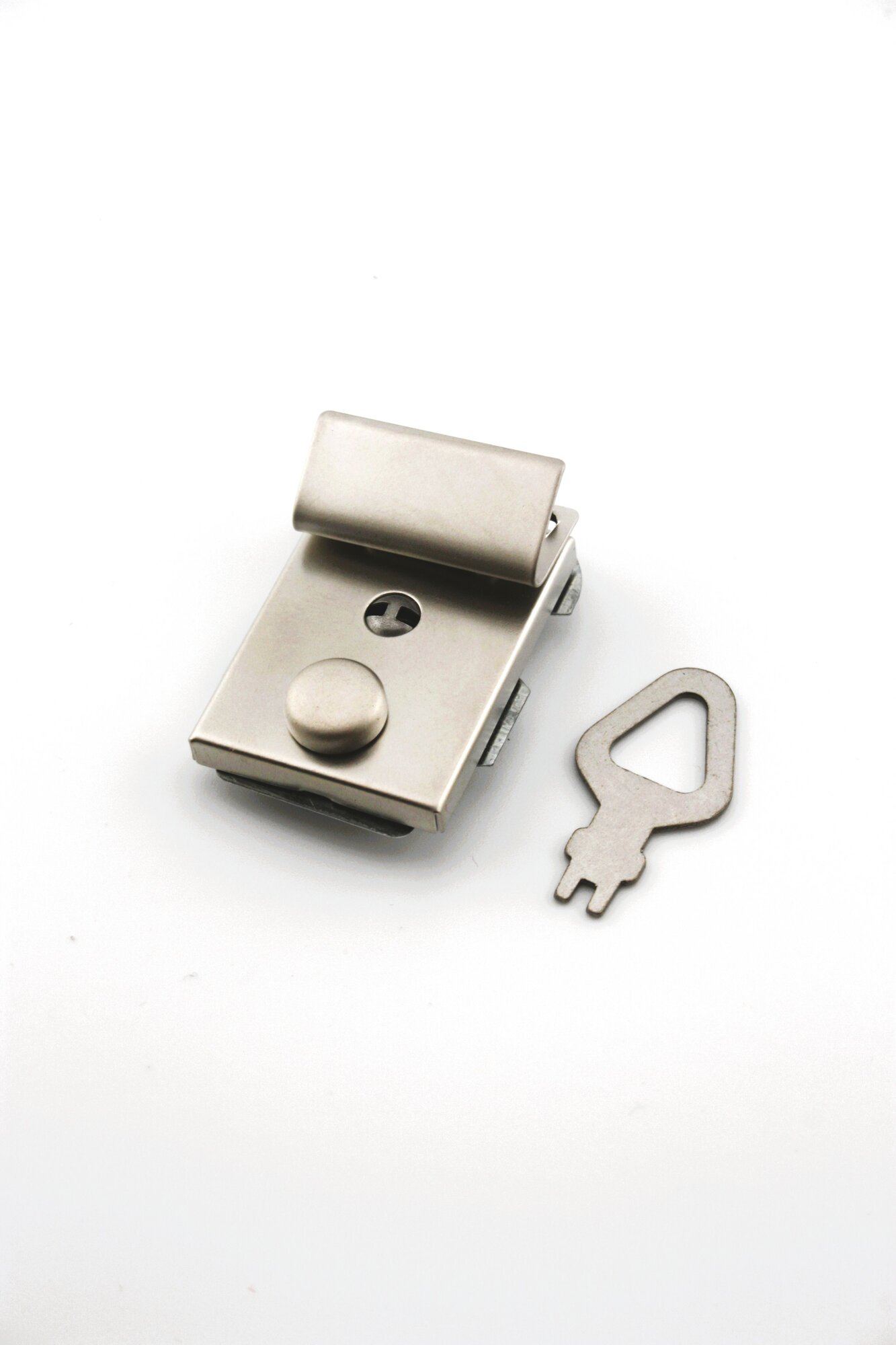 Замок цупферный застежка для сумки или портфеля Alliance с креплением для установки, никель матовый , 1шт