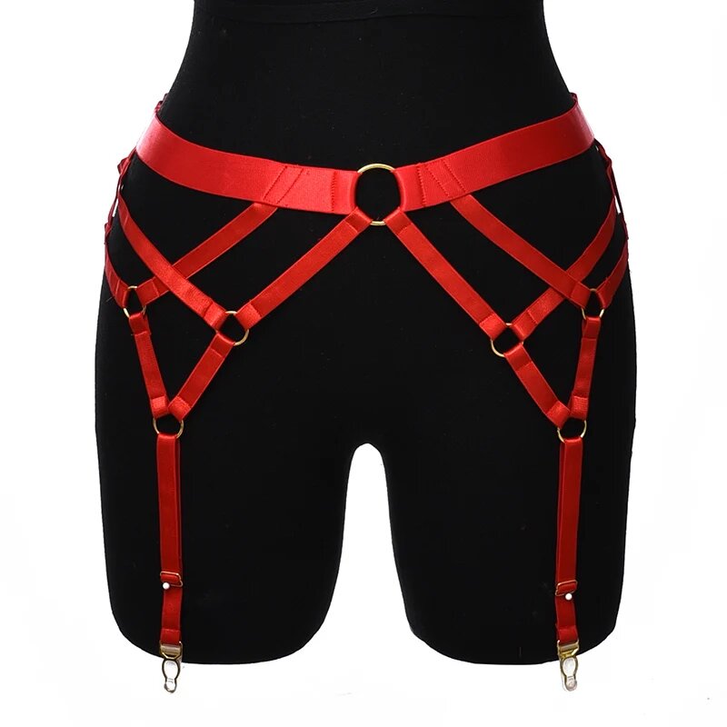 Гоth ажурный пояс для чулок JLX.HARNESS Красный, N-P0223-hongse