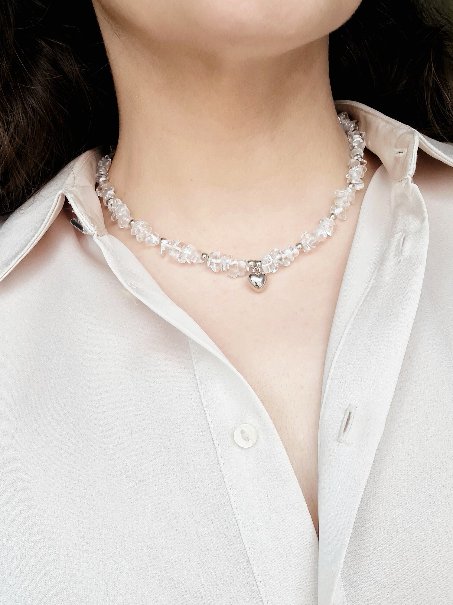 Чокер, горный хрусталь