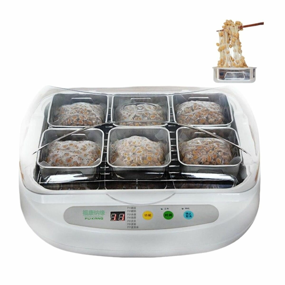 Машина для ферментации натто и йогурта 3,5 л, рис，Контейнер для ферментации натто из нержавеющей стали