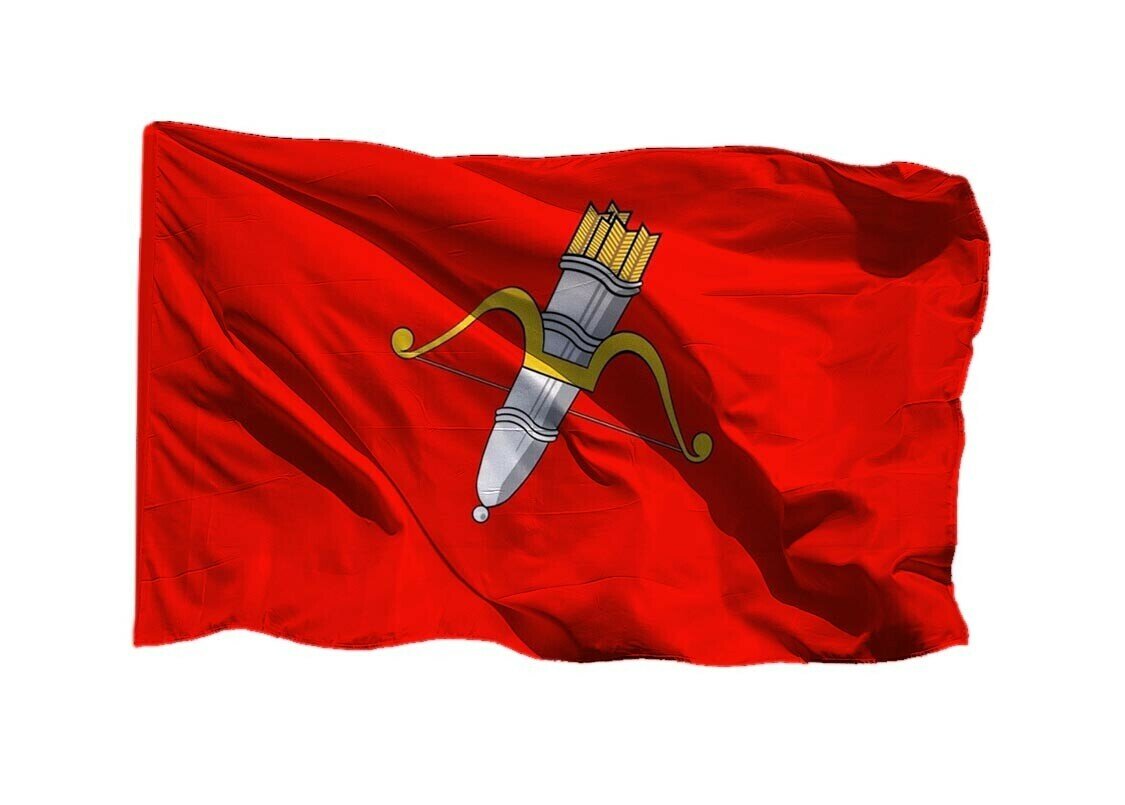 Флаг Ачинска на шёлке, 70х105 см - для ручного древка