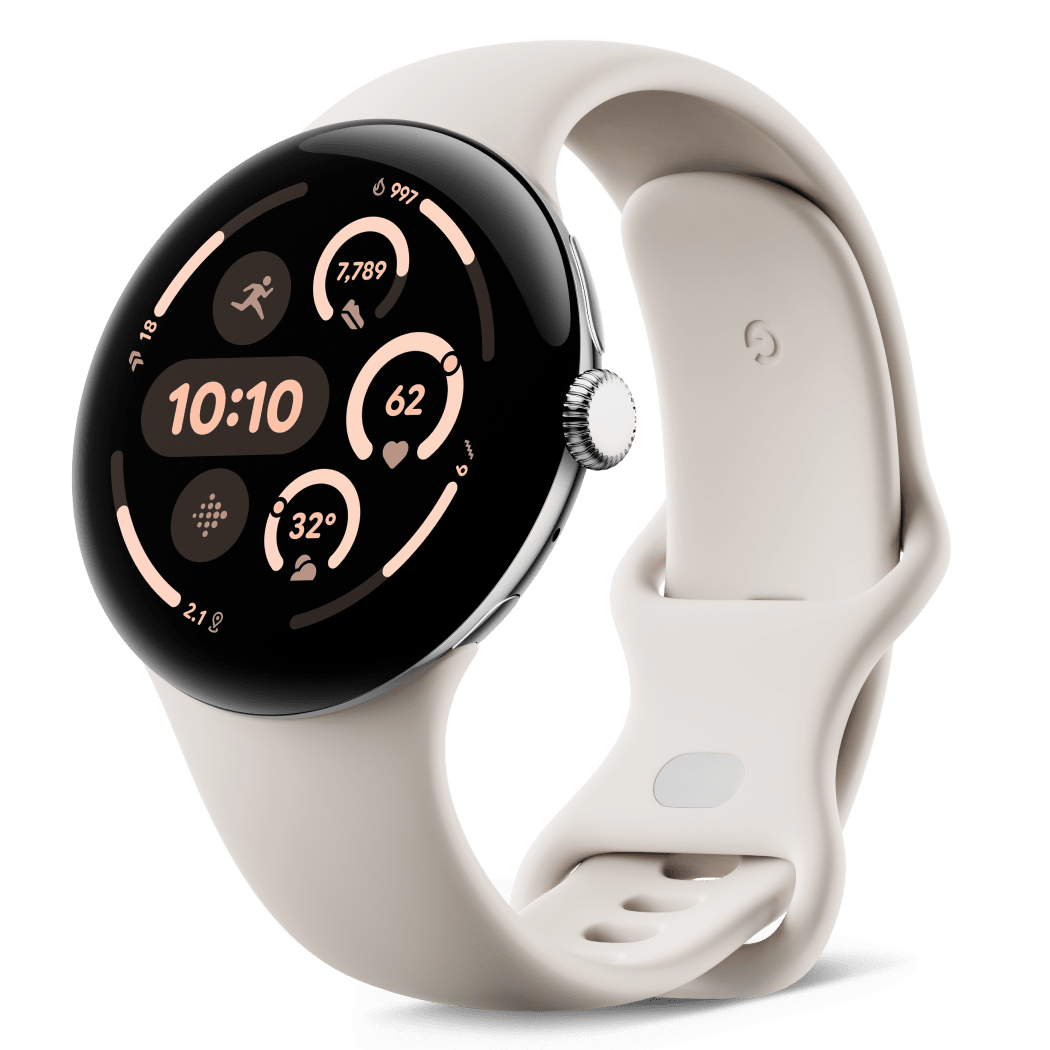 Часы Google Pixel Watch 3 45mm WiFi Polished Silver Case/Porcelain