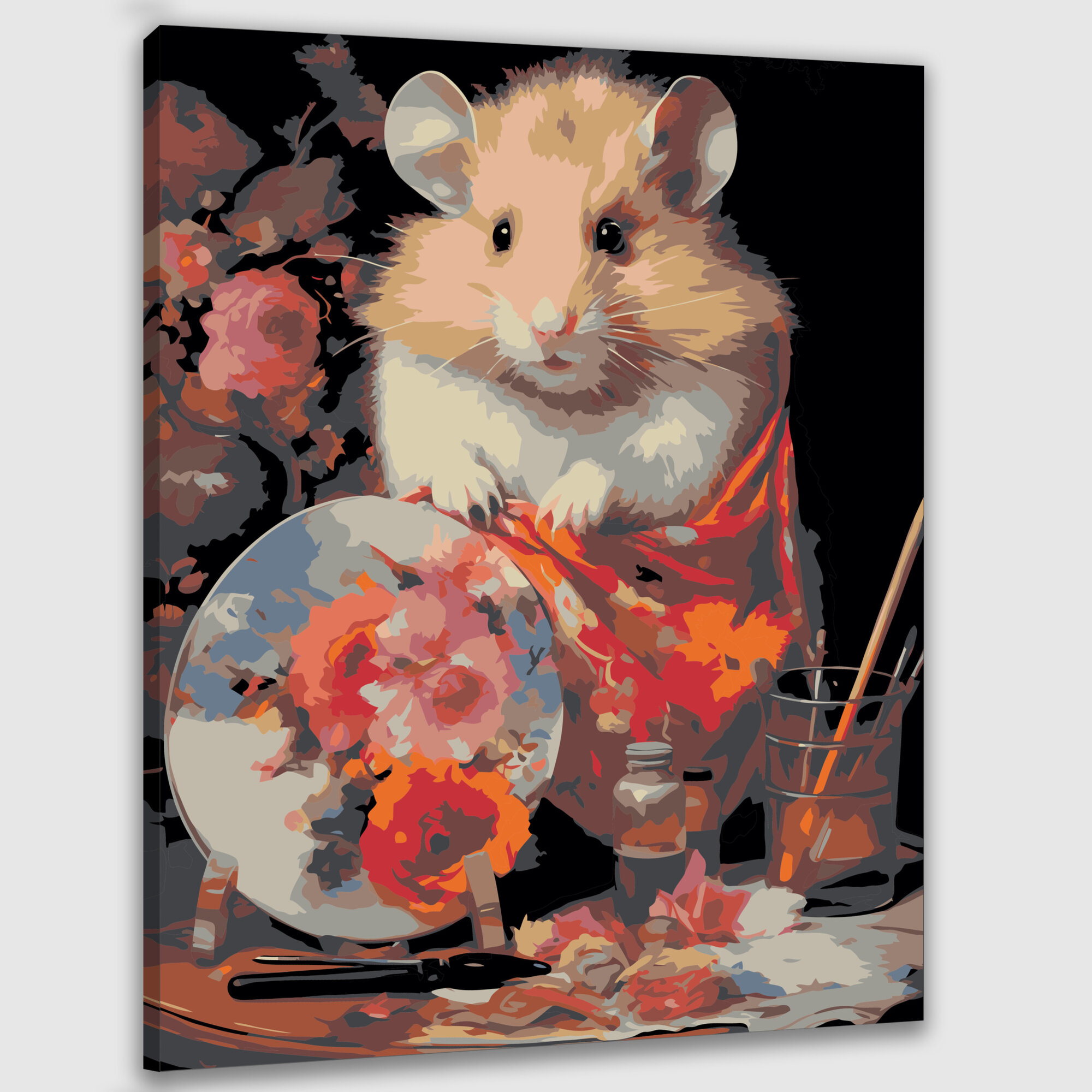 Картина по номерам 40x50 см, акриловая картина, реалистичный хомячок, мастер-художник, талант, тщательные мазки кисти