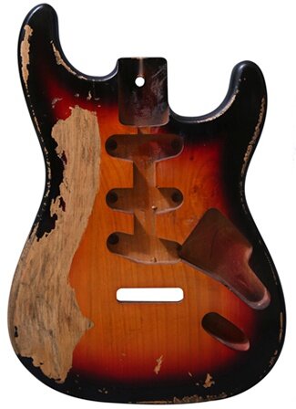 Корпус электрогитары, ольха, Sunsmile SVTG STBO4, состаренный