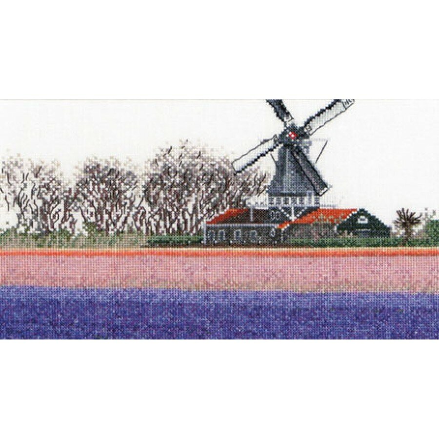 Набор для вышивания Поля гиацинтов, канва лён 36 ct 24 x 14 см THEA GOUVERNEUR 474