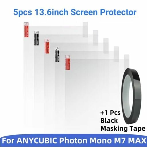 Защитная пленка для ANYCUBIC Photon mono M7 Max 13,6 дюймов, 5 шт + клейкая лента