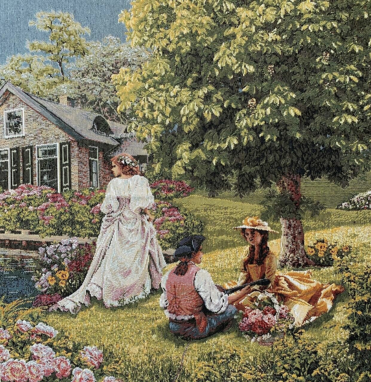 Гобелен, гобелен без рамы 45х45 см / "Мелодия любви"