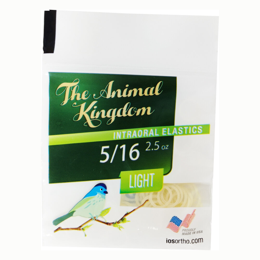Эластик тяга для брекетов ортодонтических 5/16 Ø 2.5oz Птичка (Легкая тяга 5/16, 8мм, 2,5oz, 70 гр.) IOS