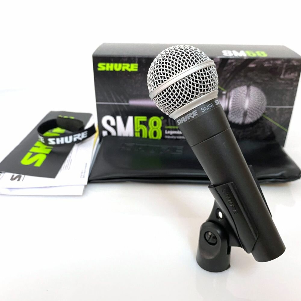 Shure Микрофон для живого вокала SM58 микрофон для компьютера микрофон караоке, черный