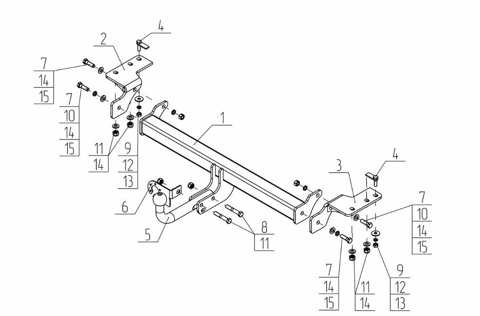Фаркоп для Haval Dargo 2022- (без электрики) (паспорт и сертификат) AvtoS. HV06