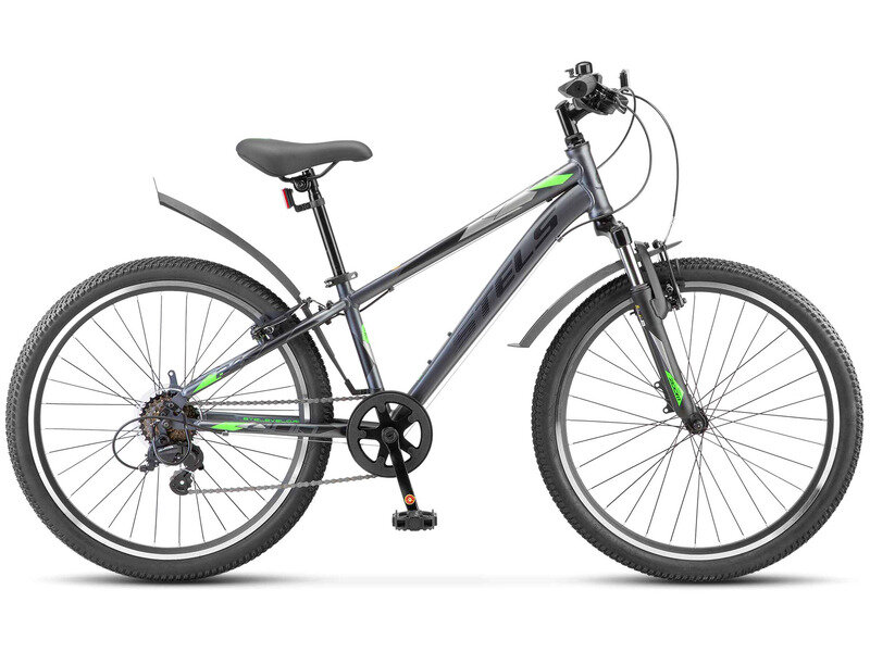 Подростковый велосипед Stels Turbo 400 V 24, год 2025, цвет Серый-Зеленый, ростовка 12