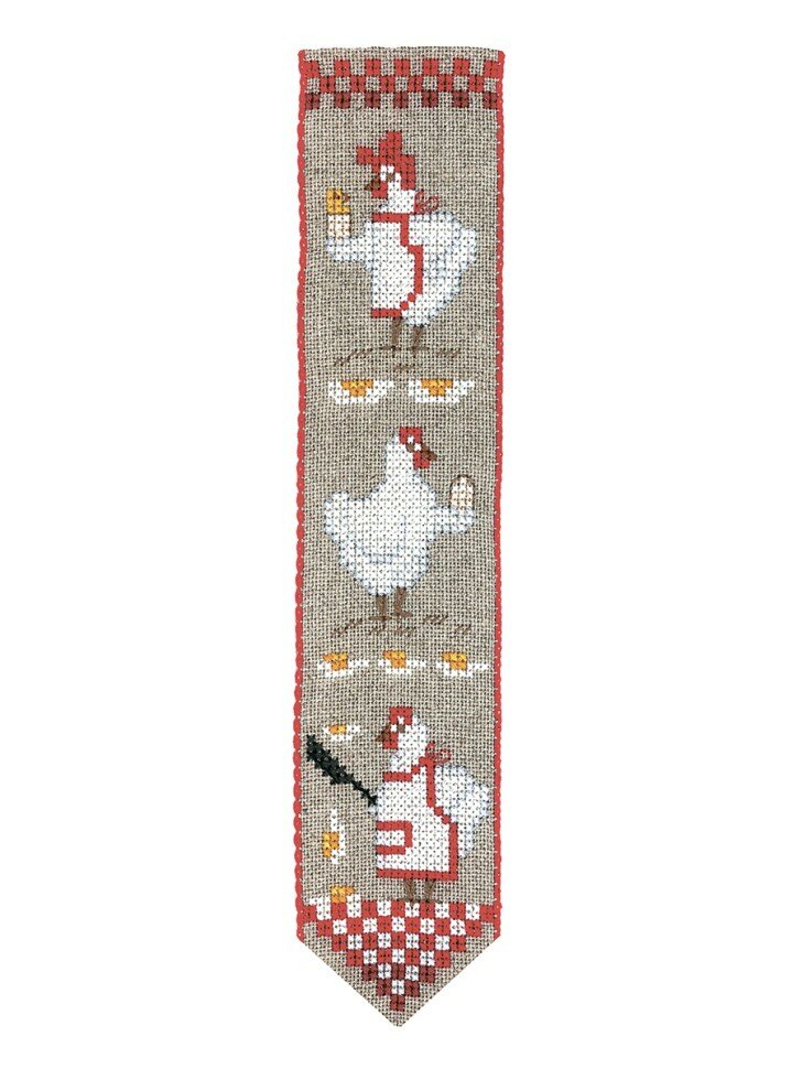 Набор для вышивания Le Bonheur des Dames #4561 Закладка Bookmark Hens (Курочки), Счетный крест, 5 х 20 см