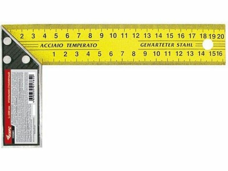 Угольник столярный Эконом 250мм инстр. сталь, основание-алюминиевый сплав (12/120)