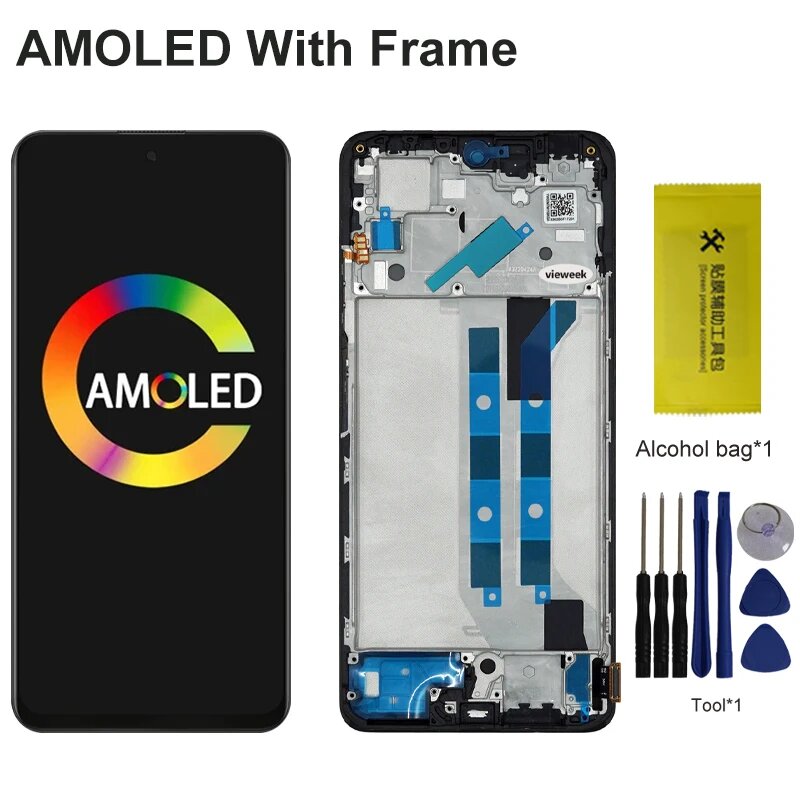 6,67" AMOLED для Xiaomi Redmi Note 12 Pro 4G 2209116 Цифровой сенсорный экран AG с ЖК-дисплеем и рамкой для Redmi Note 12 Pro 4G AMOLED With Frame