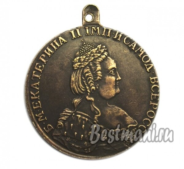 Медная носимая медаль Кинбурн 1 октября 1787 год Екатерина 2 сувенирная копия, ордена медали и награды