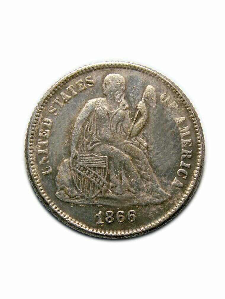 10 центов 1866 года One Dime монеты США сувенирная копия монеты, нумизматика, деньги для коллекции