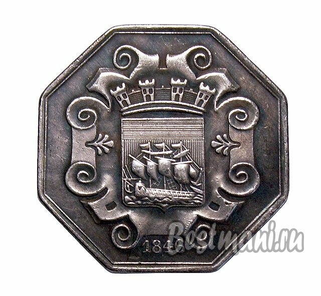 Серебряная восьмигранная монета Токен VLLE DEPARIS 1846 года сувенирная копия монеты, нумизматика, деньги для коллекции