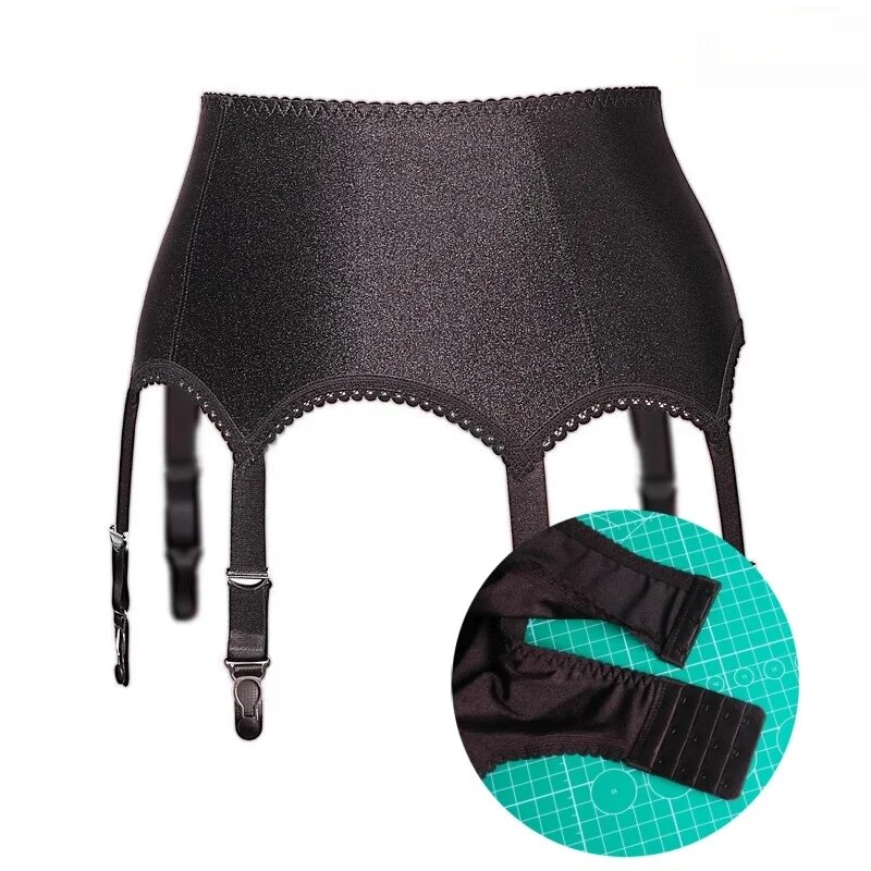 Женский атласный пояс для чулок Черный, 8383 Black