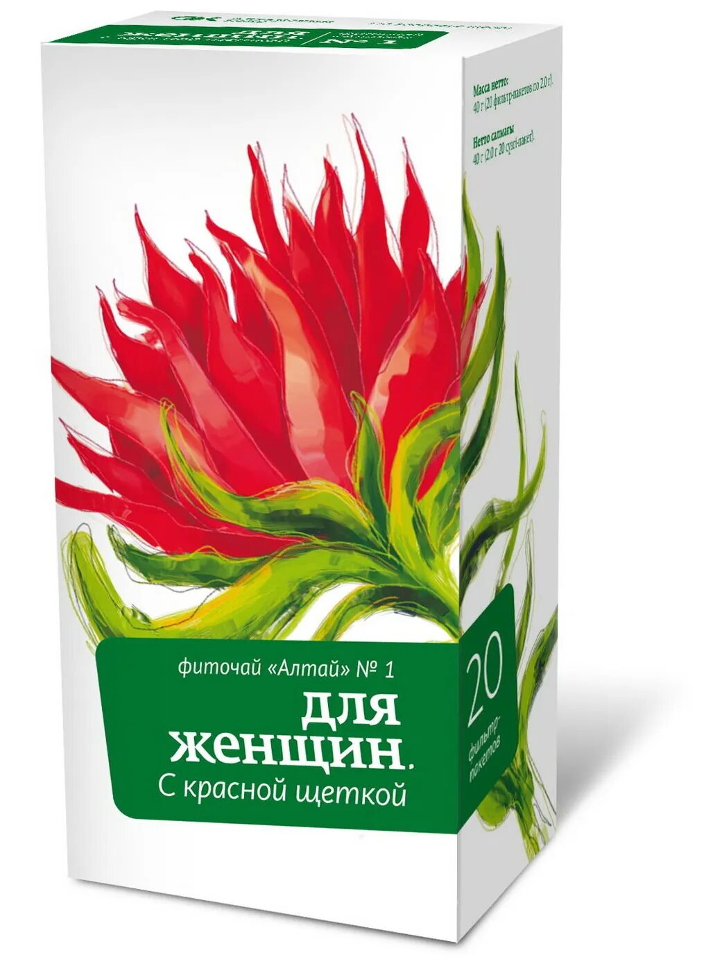 Фиточай Алтай "Красная щетка", для женщин, 20 фильтр-пакетов по 2 г