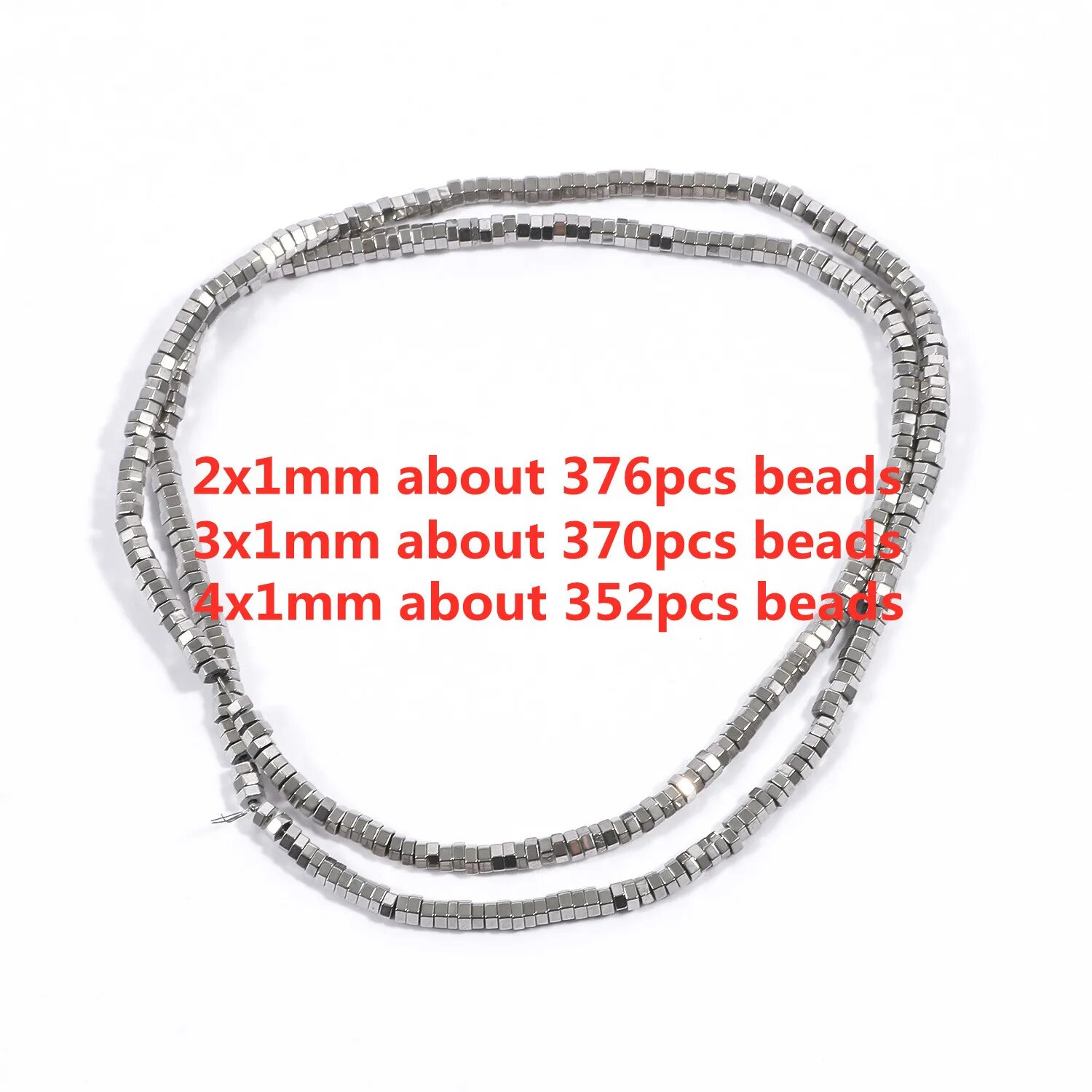 Гематитовые бусины JILKOL для браслета Серый, style 11-3x1mm