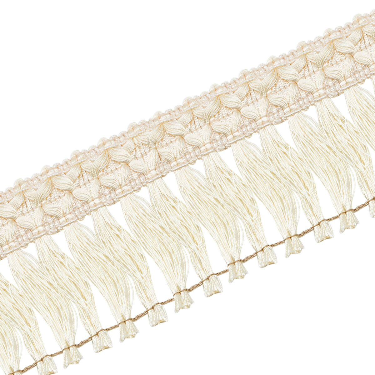 Бахрома для штор с кисточками, 7,5 см*10 м, для текстиля и шитья, молочная, Айрис