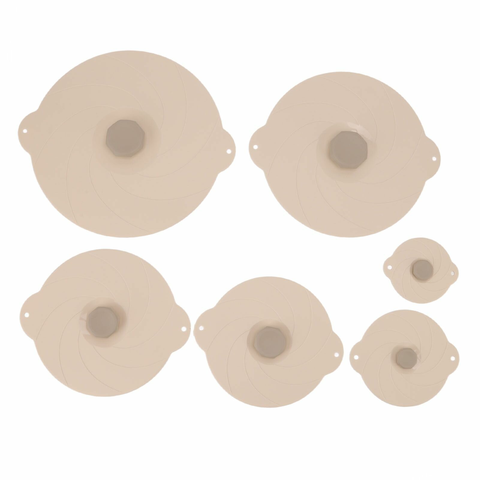 6 шт, крышки для консервных банок, пищевые термостойкие герметичные герметичные силиконовые присоски, крышка для кастрюль, кастрюль, мисок, бежевого цвета