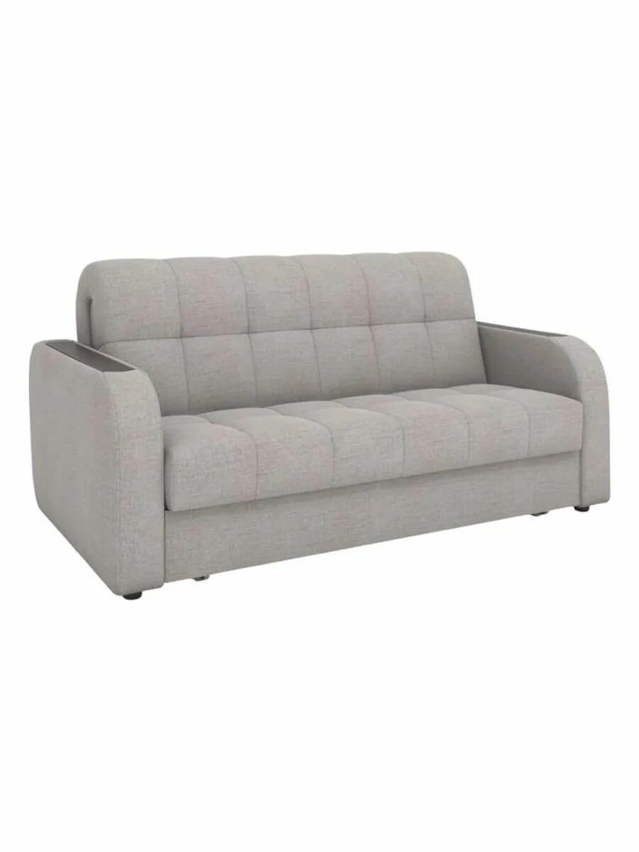 Диван кровать прямой Торонто независимый пружинный блок, раскладной, аккордеон, без ящика для хранения, 159х207 см спальное место, Серый, велюр