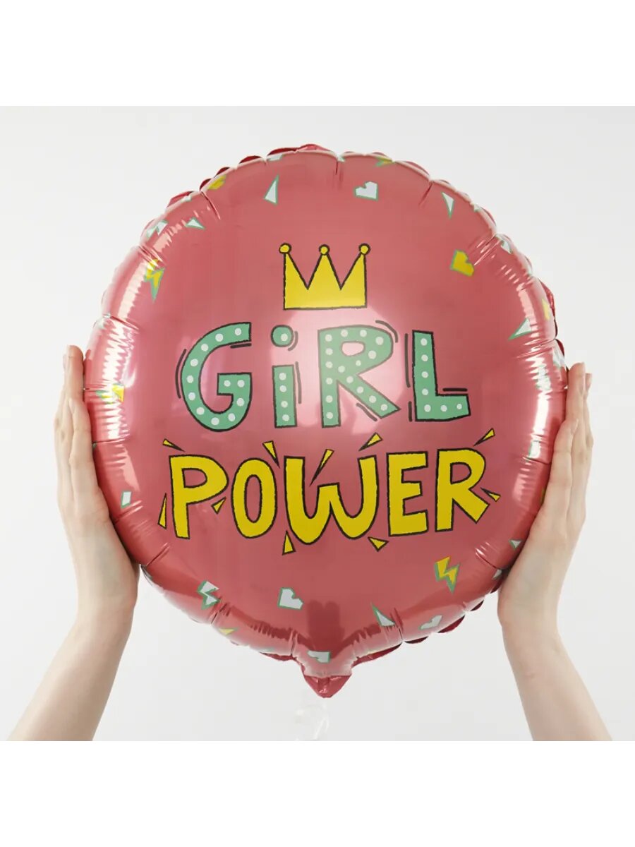 Girl Power, фольгированный шар (18"/46 см ) 1 шт. / AGURA, Россия