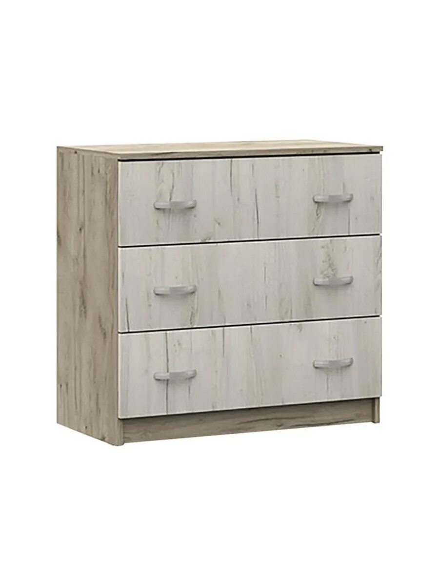 Комод для одежды Бриз с ящиками, 80х41.8х76.6 см, Дуб Крафт серый / Дуб Крафт белый
